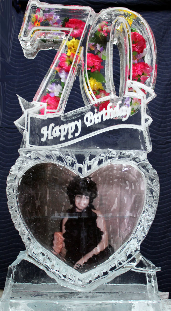 75 Birthday Ice Sculpture or Luge