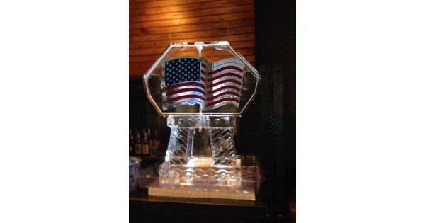 American Flag Ice Sculpture or Luge