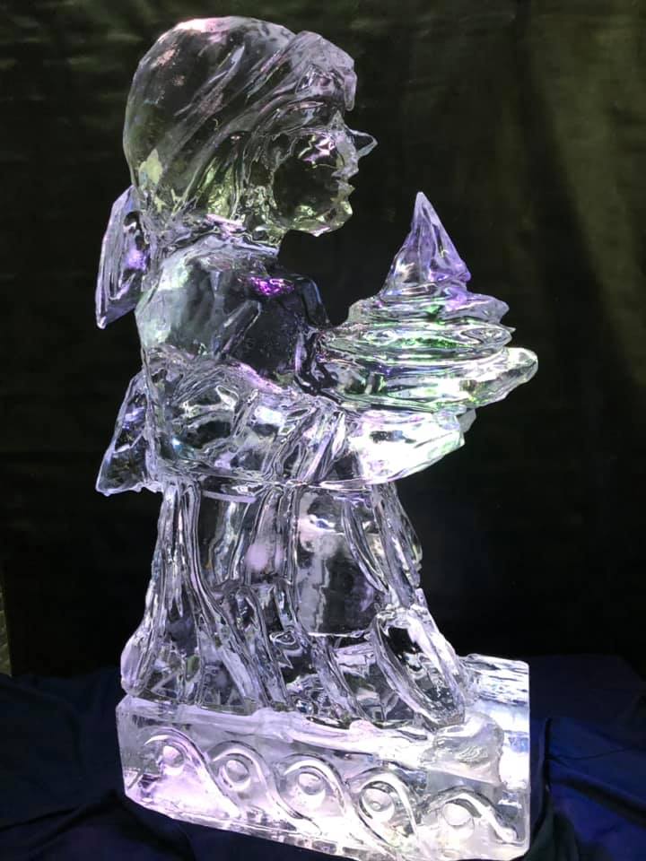 Pilgrim Girl Ice Sculpture